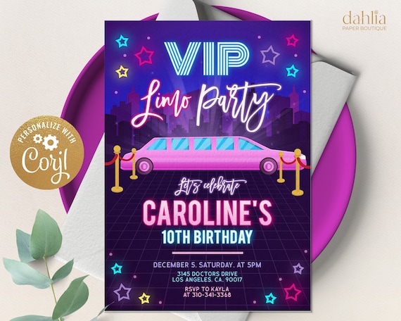 Limousine Party Cards
