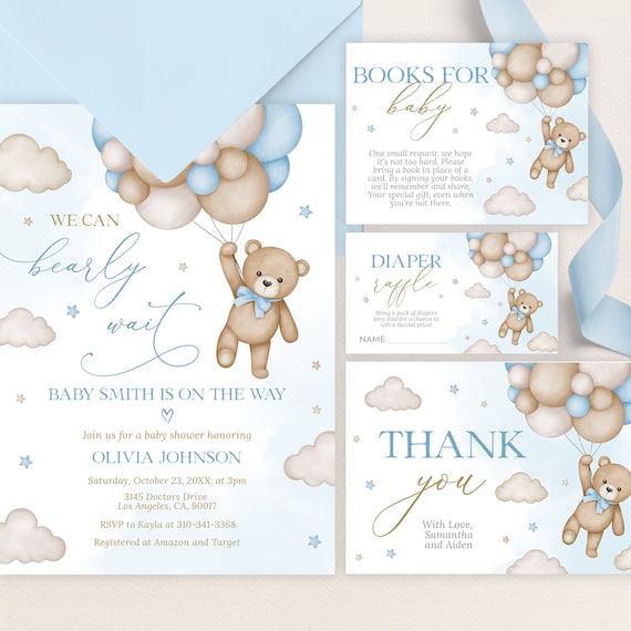 Invitaciones Para Baby Shower Con Cielo Y Nubes