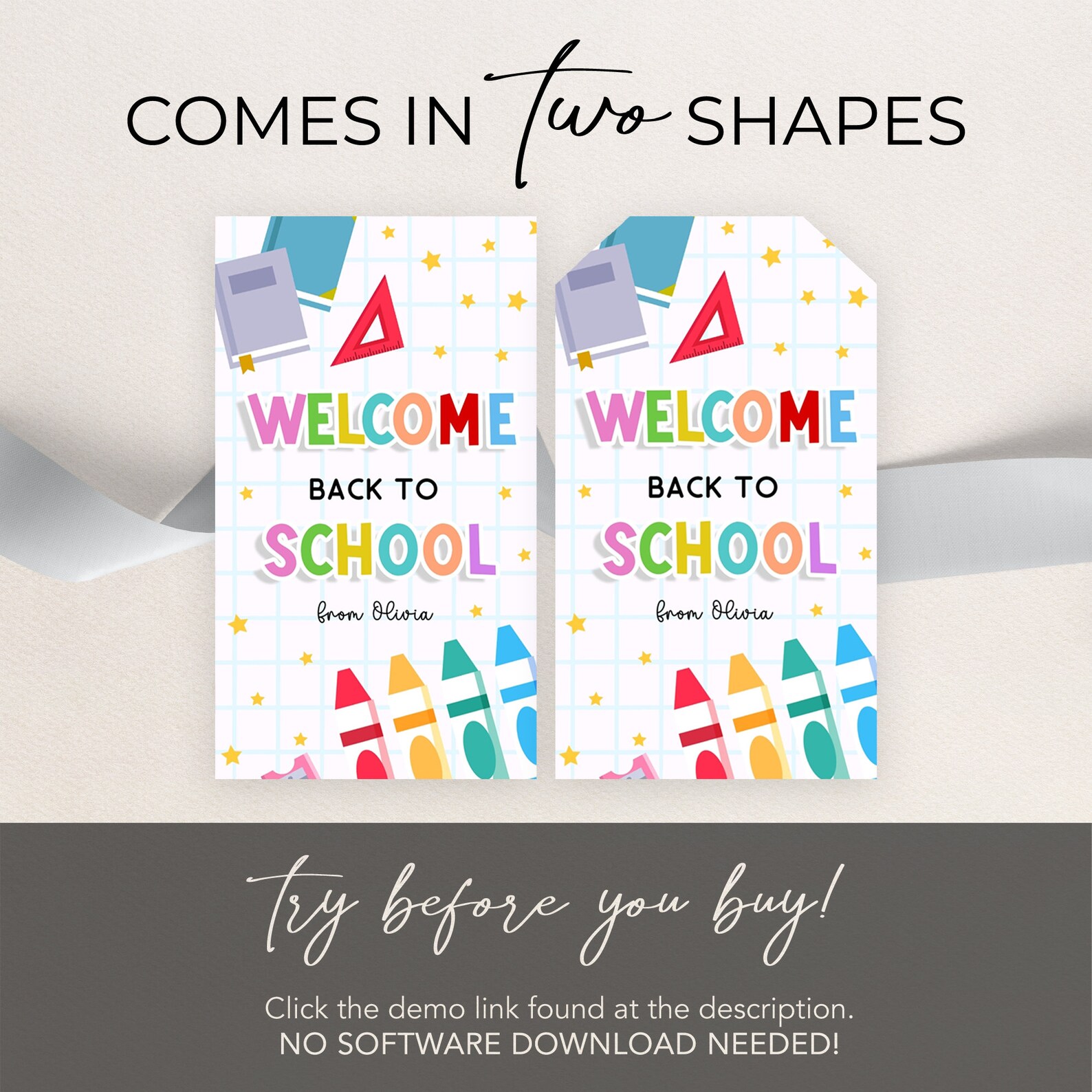 Welcome Back to School Favor Tags, EDITABLE First Day of School Gift ...