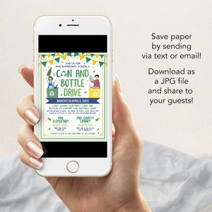 Editable Can and Bottle Drive Flyer, Recycling Drive Template ...