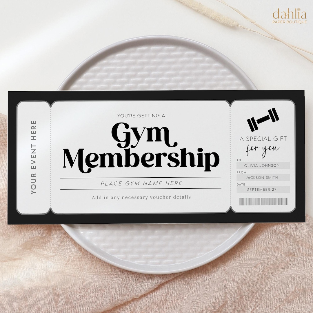 Gym Membership Gift Voucher, Private Trainer Certificate EDITABLE ...