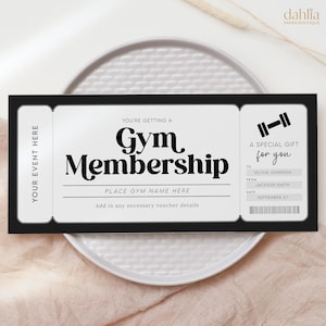 Gym Membership Gift Voucher, Private Trainer Certificate EDITABLE ...