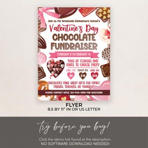 Editable Valentine's Day Chocolate Fundraiser Flyer, Candy Gram ...