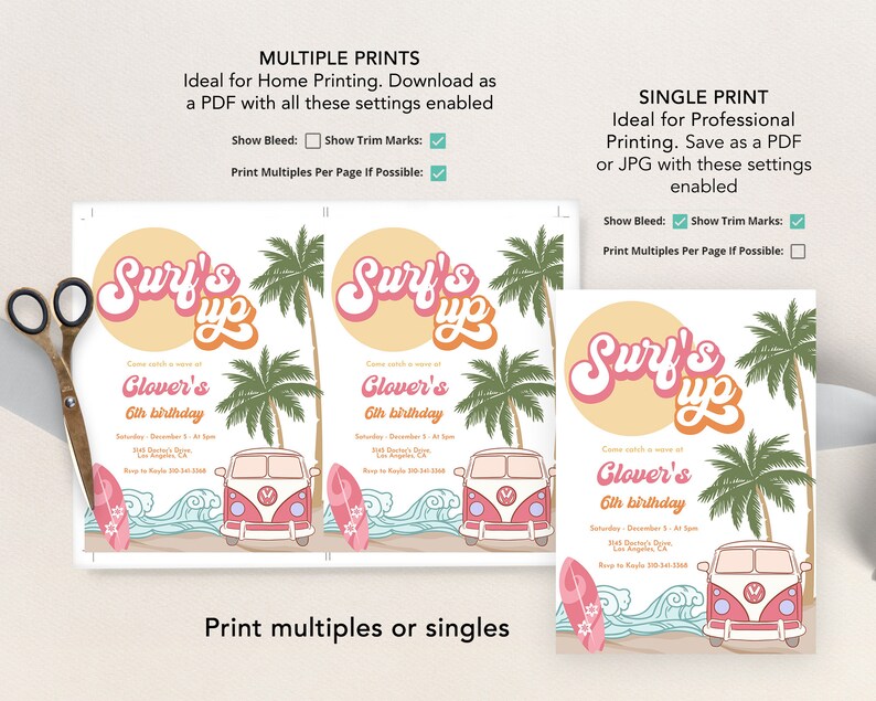 Surf's up Invitation EDITABLE Swimming Party Invite - Etsy