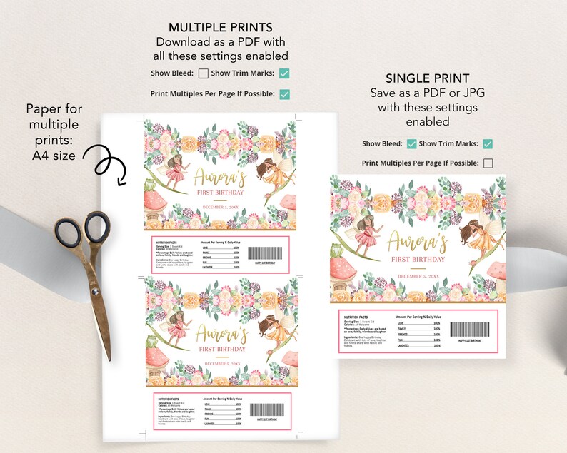 Editable Fairy Chocolate Bar Label Template Candy Bar - Etsy