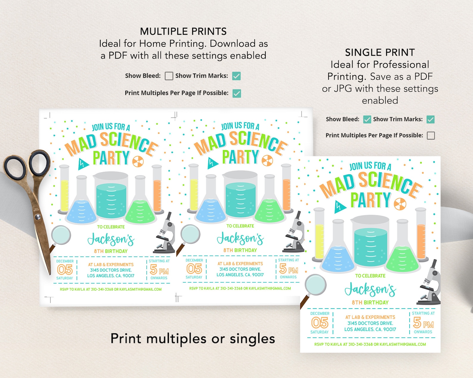 EDITABLE Mad Science Birthday Invitation Boy Science Party | Etsy