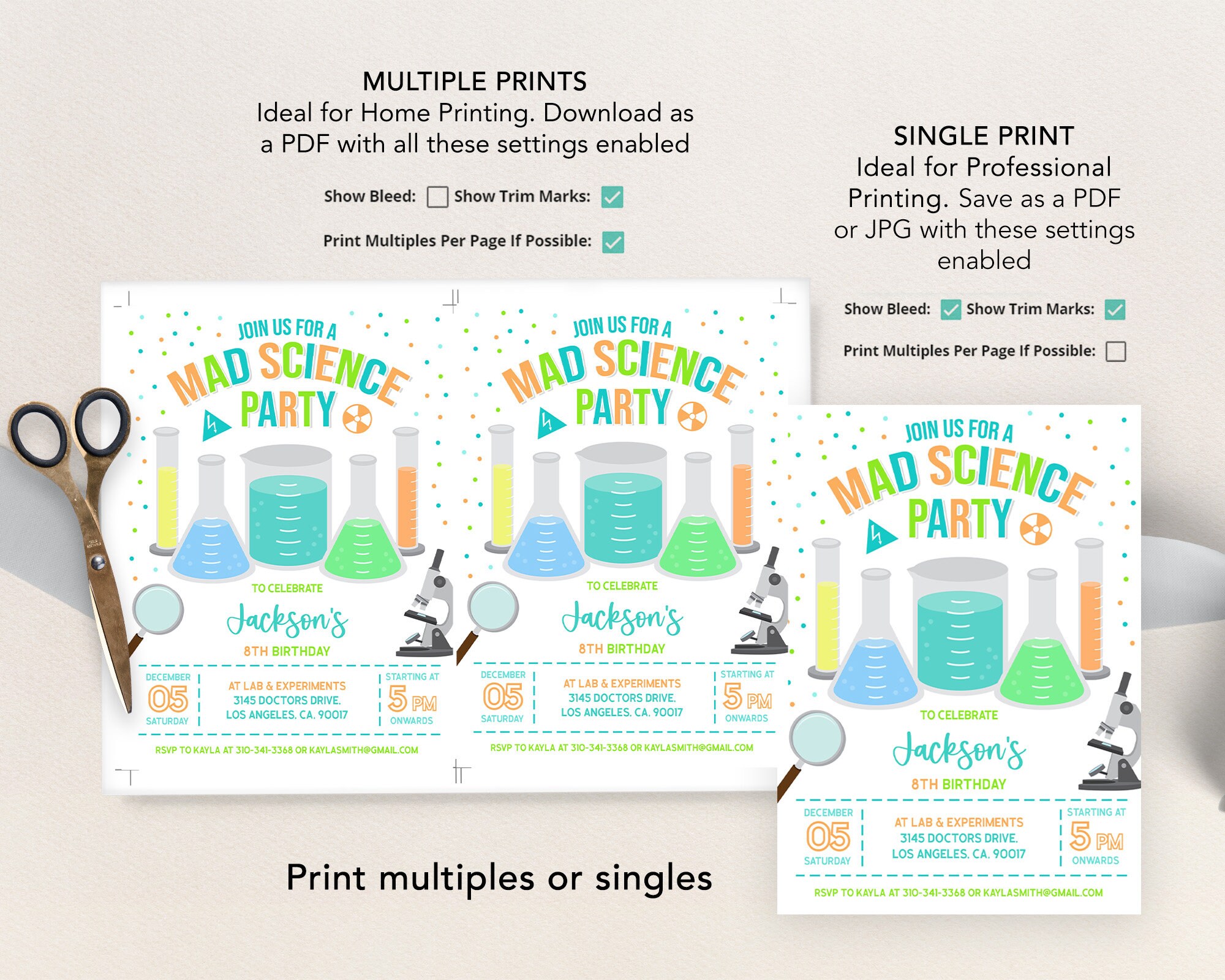 EDITABLE Mad Science Birthday Invitation Boy Science Party | Etsy