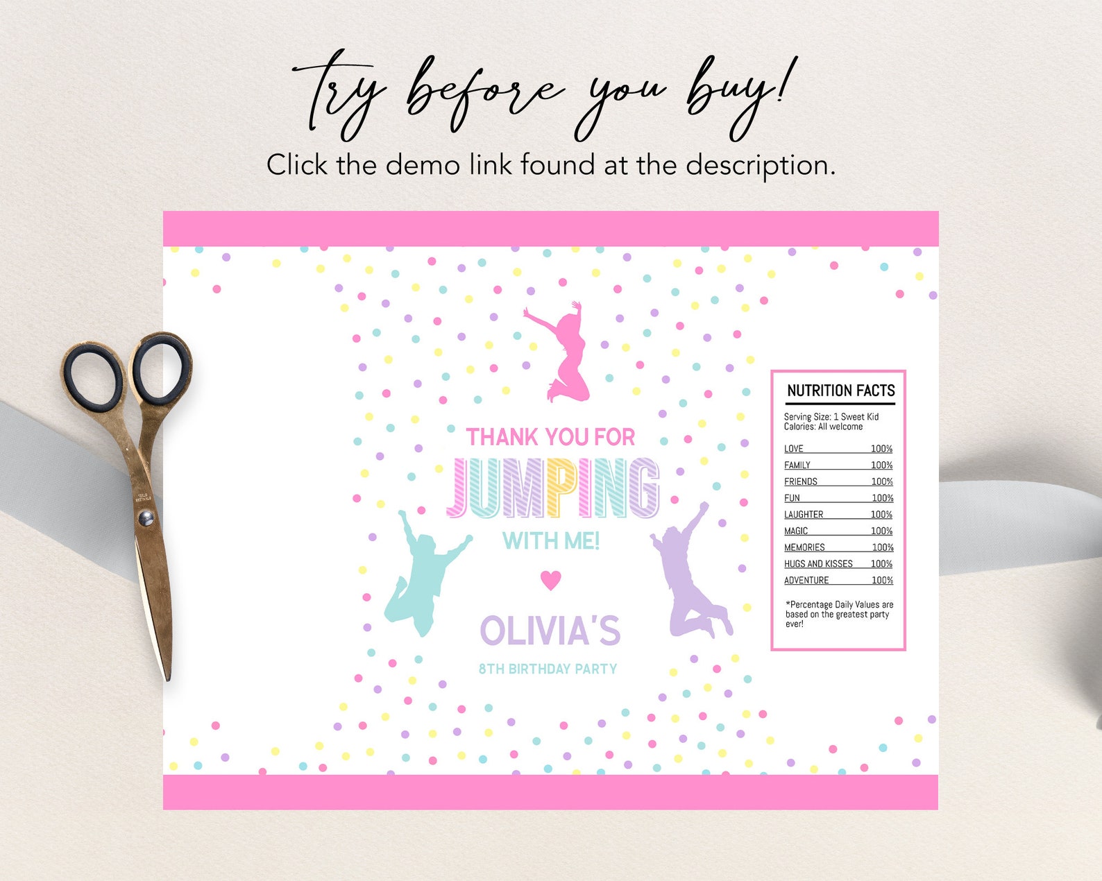 Jump Chip Bag Label Template, Editable Bounce House Chips Wrapper ...