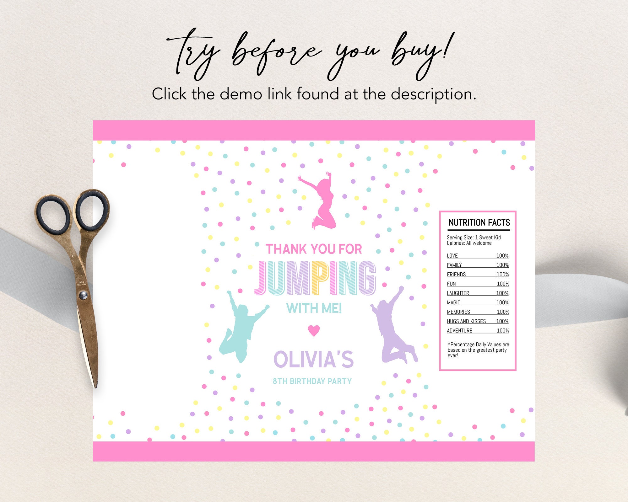 Jump Chip Bag Label Template Editable Bounce House Chips - Etsy