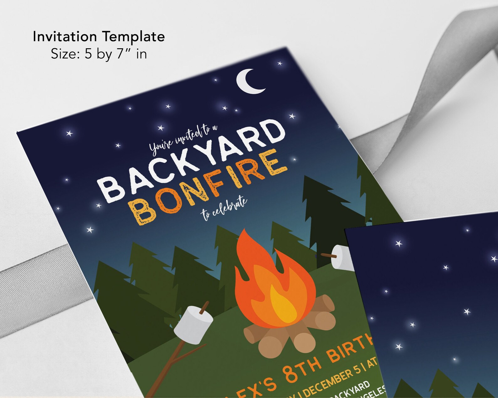 Editable Bonfire Birthday Invitation Template, Bonfire Party Invite ...
