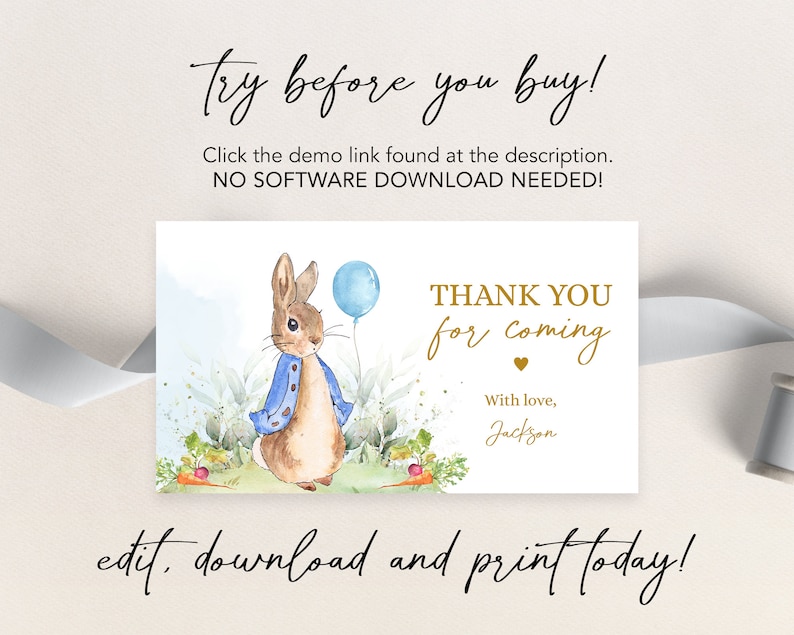 Peter Rabbit Gable Box Label Template Editable Flopsy Bunny - Etsy