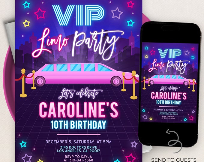VIP PASS, Limo Pass, Birthday Party, 21st Birthday, Backstage Pass ...