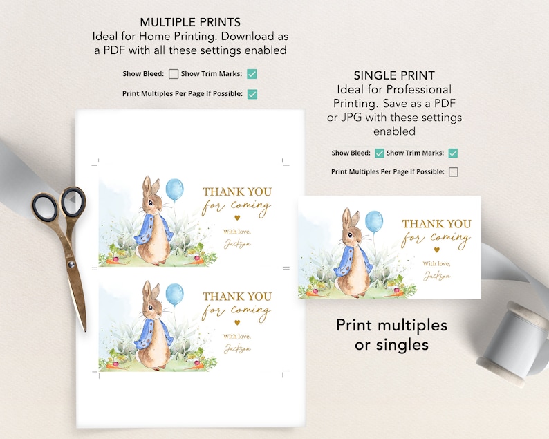 Peter Rabbit Gable Box Label Template Editable Flopsy Bunny - Etsy ...