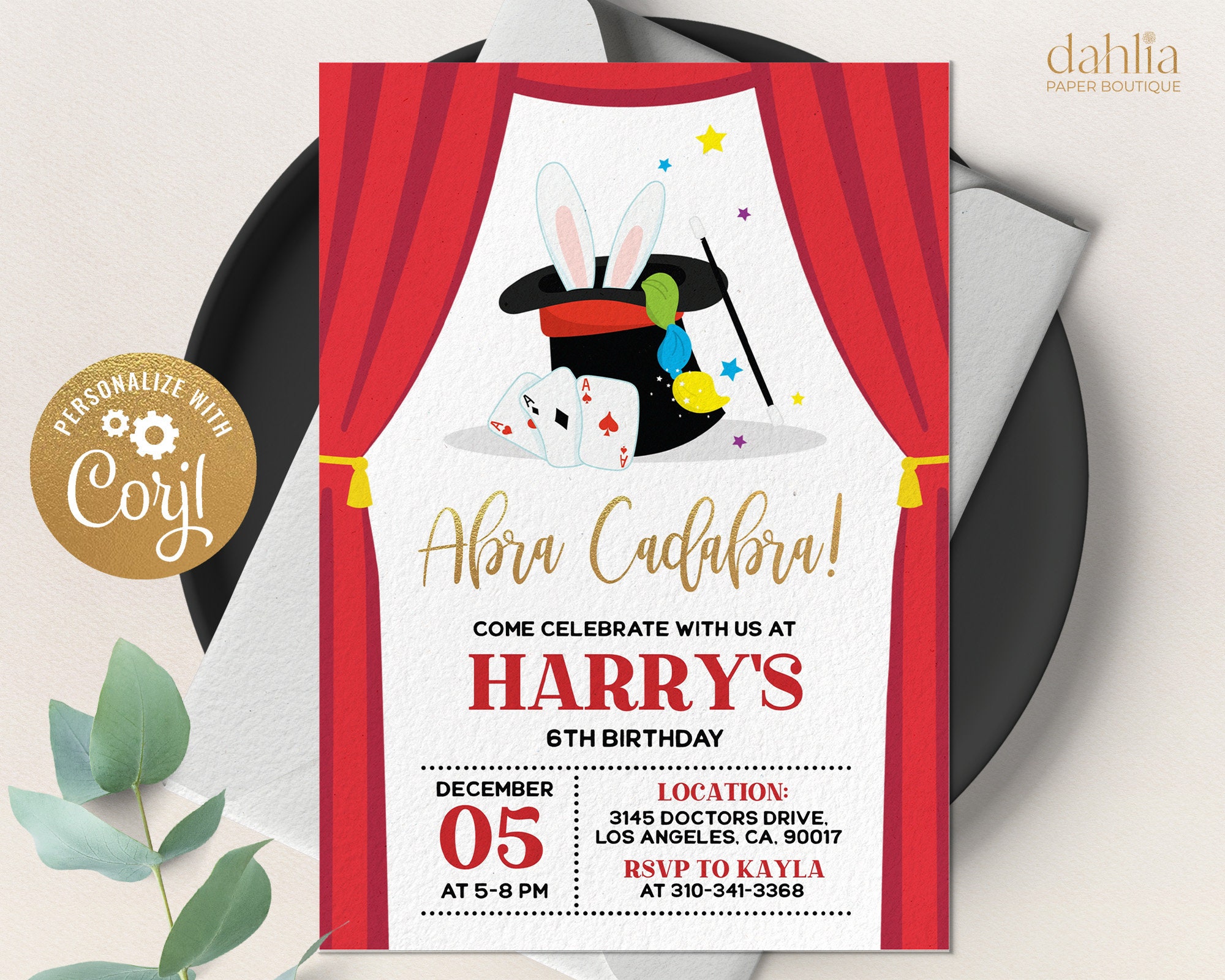 Magic Show Birthday Party Invitations