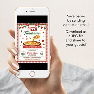 Editable Pizza Dinner Fundraiser Flyer Ticket, PTA PTO School Church ...