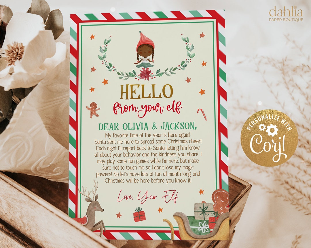 EDITABLE Elf Arrival Letter, Elf Return, Elf I'm Back, Christmas Elf ...