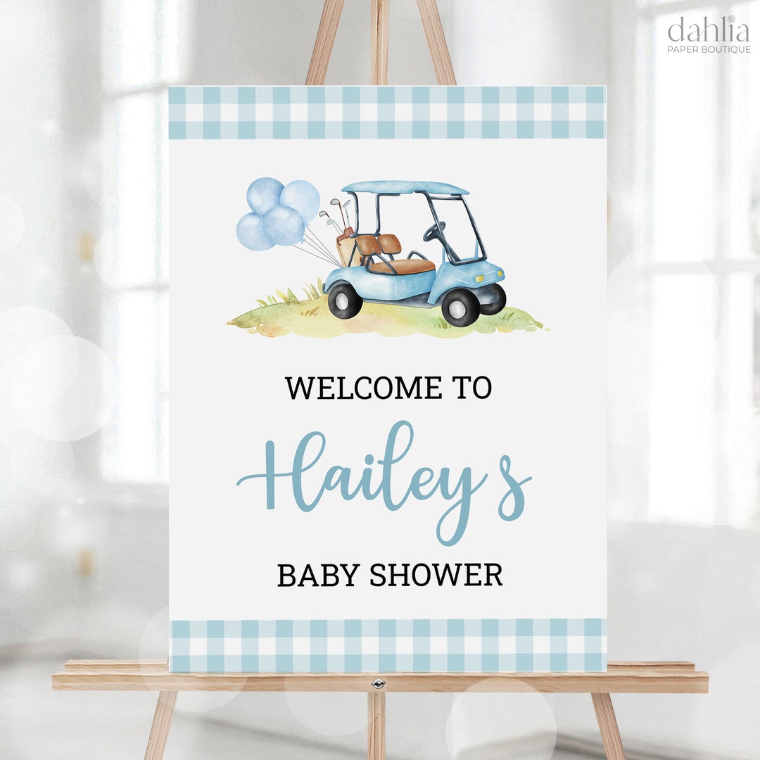 Golf Baby Shower Welcome Sign, Let's Par-tee Baby Shower Sign Template ...
