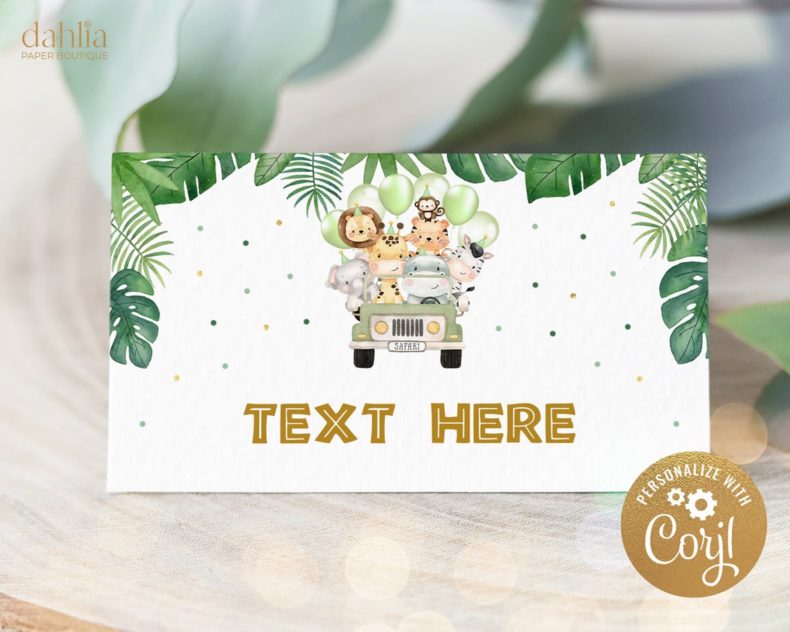 Safari Animals Food Labels Template Jungle Animals Party - Etsy