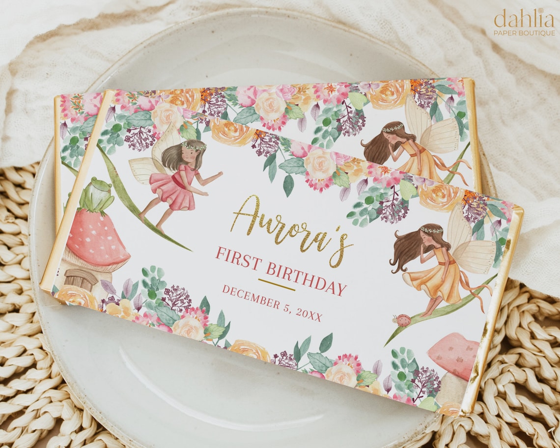 Editable Fairy Chocolate Bar Label Template Candy Bar - Etsy