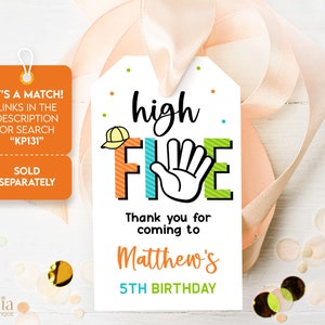 High Five Birthday Invitation With Photo, Editable Hi Five Invite ...