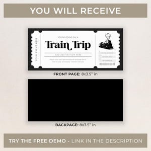 Train Ticket Gift Voucher, Editable Train Boarding Pass, Personalized ...