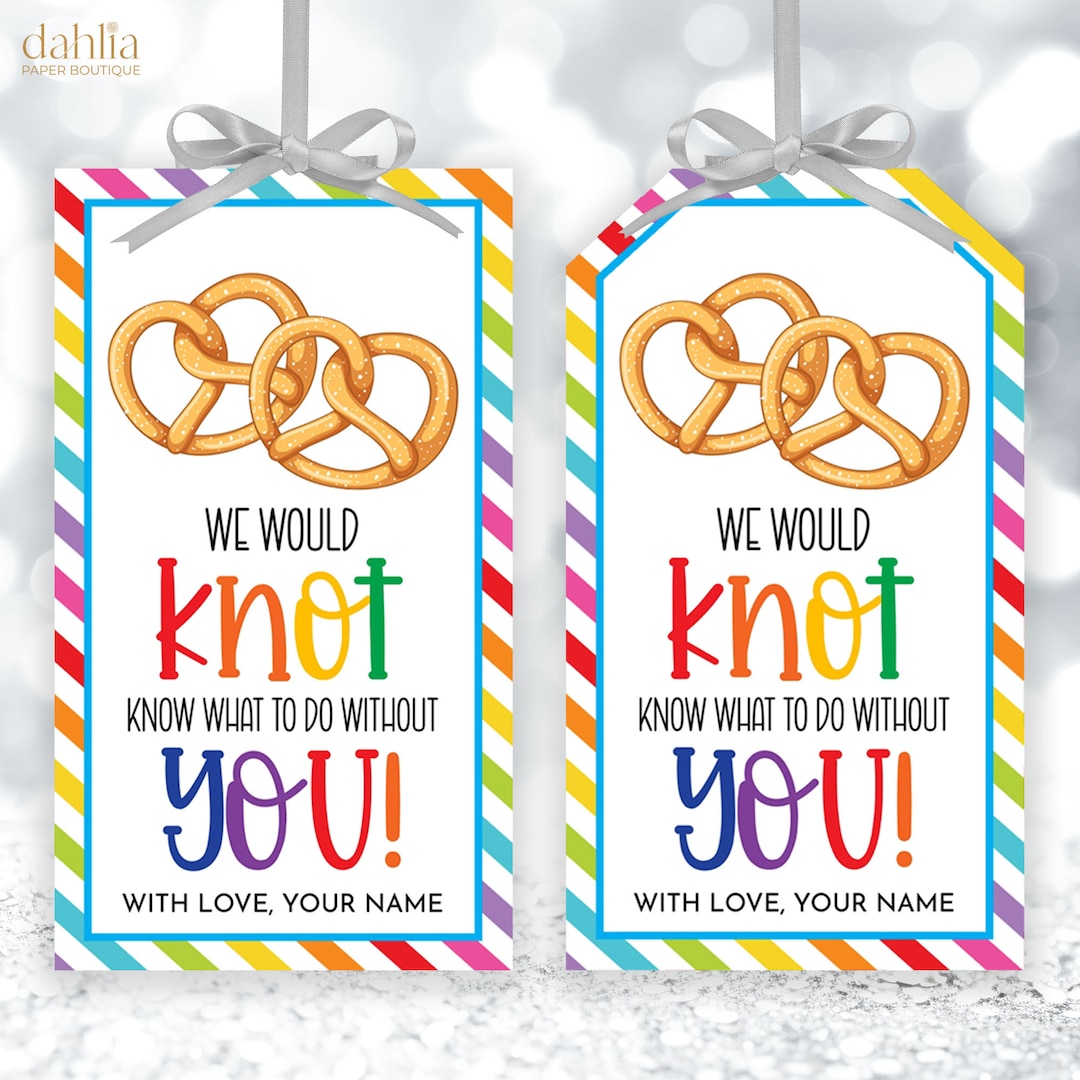 Editable Pretzel Knot Tag, Thank You Appreciation Template, Gift Tag ...