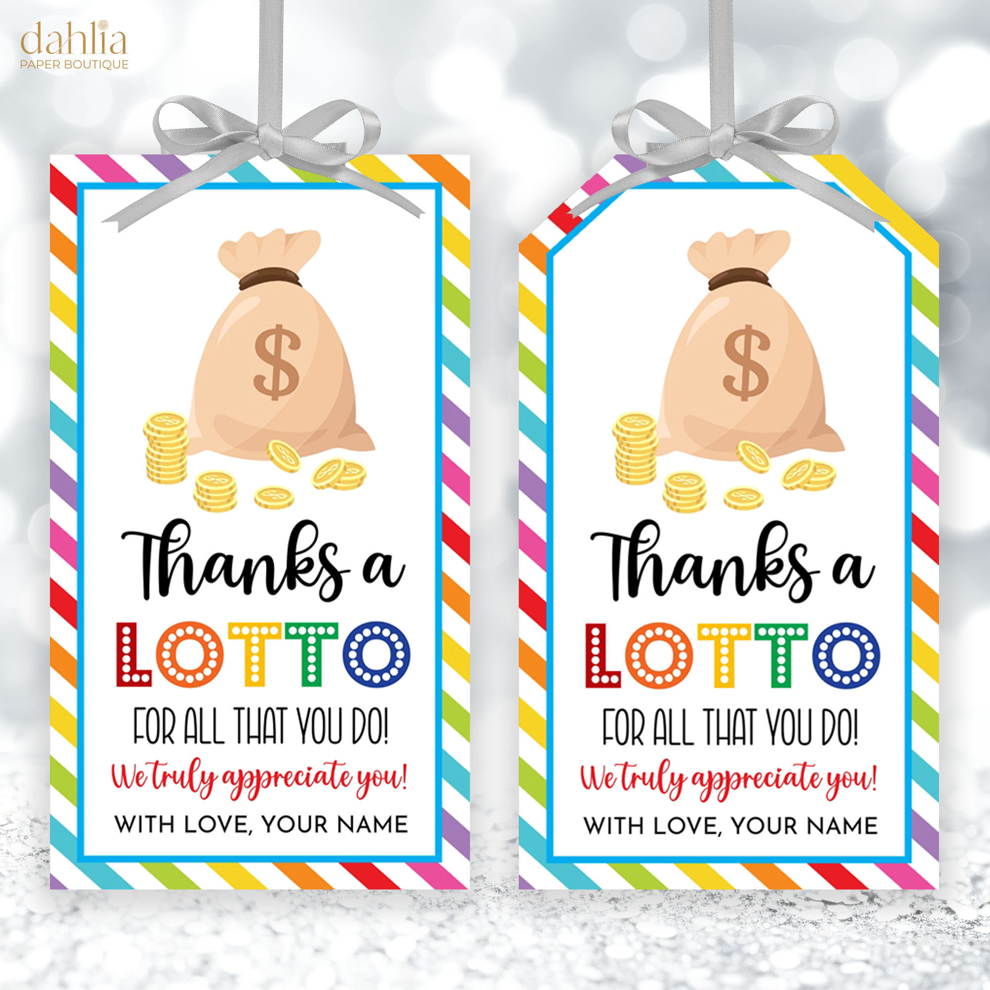Editable Lotto Favor Tags, Appreciation Week Gift Tag Template ...