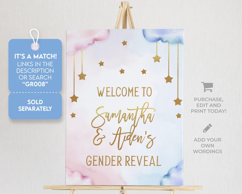 Twinkle Twinkle Little Star Gender Reveal Voting Sign Gold - Etsy