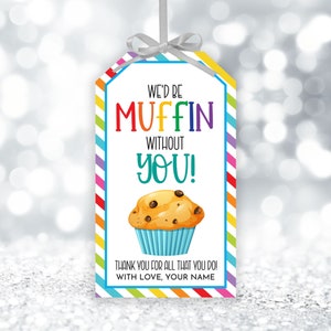 Editable Muffin Favor Tags, Appreciation Week Gift Tag Template ...