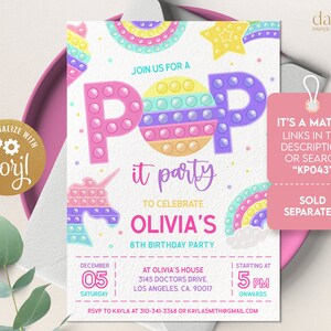 EDITABLE Pop It Thank You for Coming Gift Tag, Pop It Party Favor Tag ...