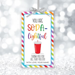 Editable Soda Favor Tags, Appreciation Week Gift Tag Template, Employee ...