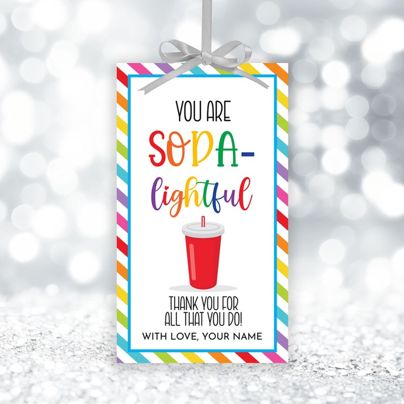 Editable Soda Favor Tags, Appreciation Week Gift Tag Template, Employee ...