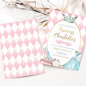 Cinderella Birthday Invitation, EDITABLE Princess Party Invite Template ...