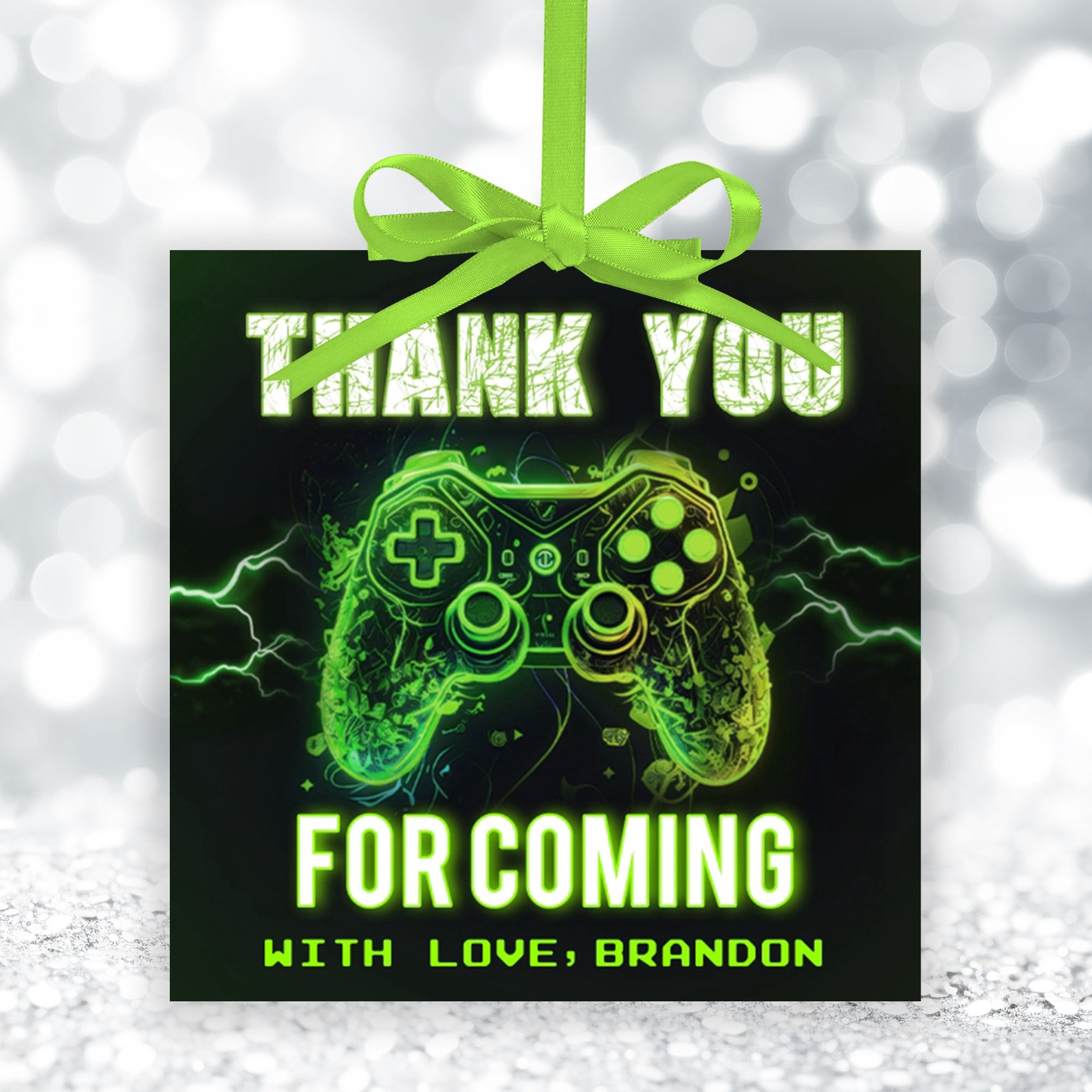 Gaming Thank You Gift Tag, EDITABLE Video Game Birthday Label, Kid ...