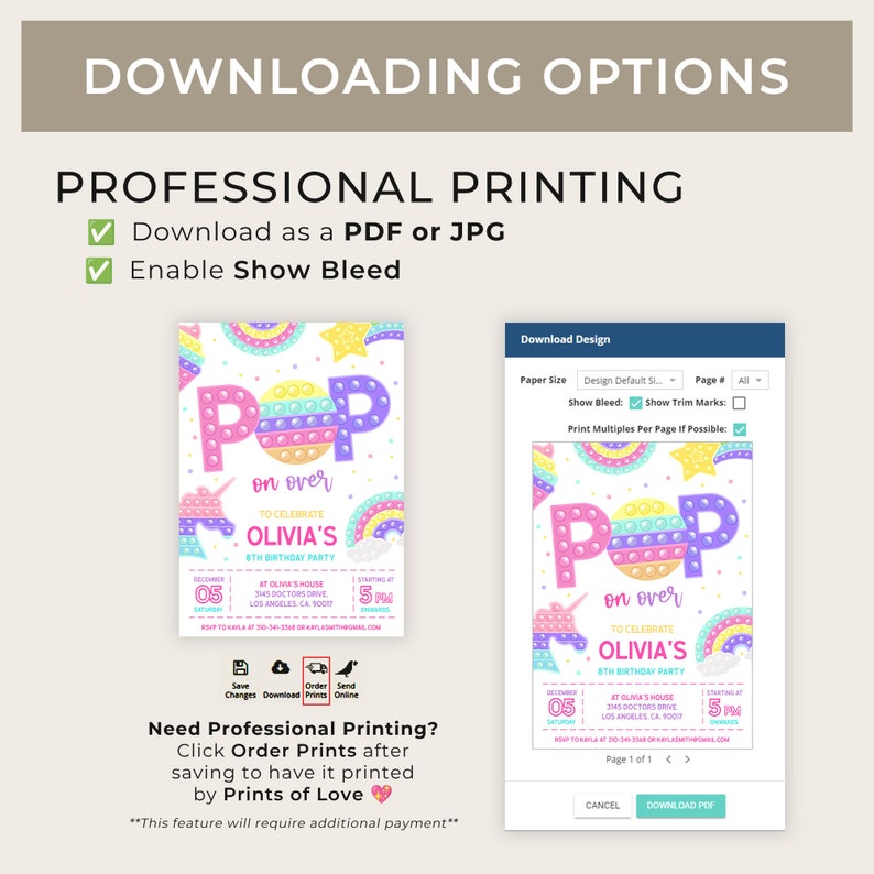 EDITABLE Pop It Birthday Invitation, Pop It Party Invitation Template ...