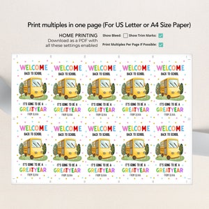 Welcome Back to School Favor Tags, EDITABLE First Day of School Gift ...