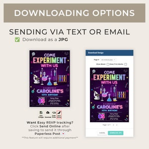 EDITABLE Mad Science Birthday Invitation, Girl Scientist Party Invite ...