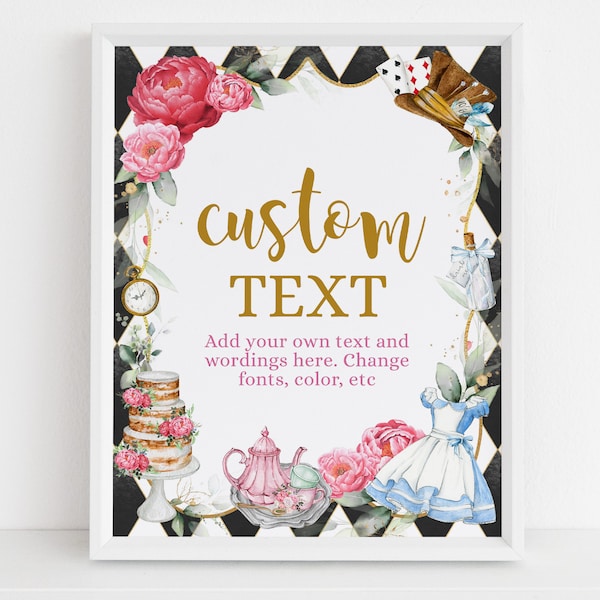 Custom Alice in Wonderland Text - Etsy