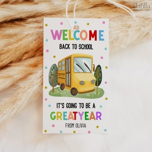 Welcome Back to School Favor Tags, EDITABLE First Day of School Gift ...
