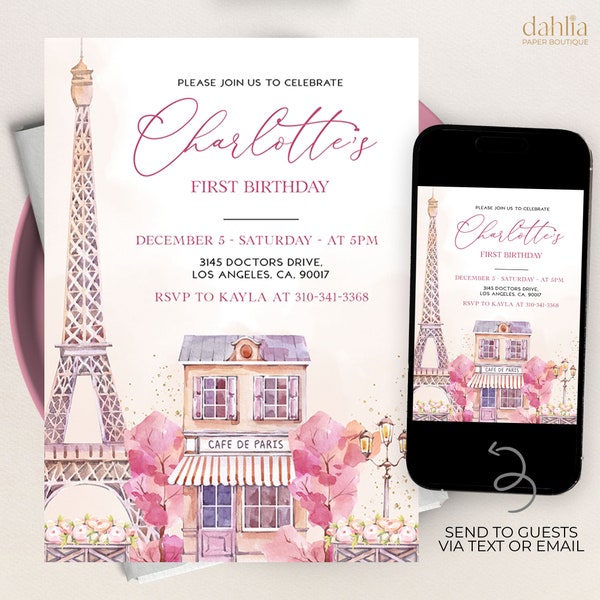 Eiffel Tower Invitation - Etsy
