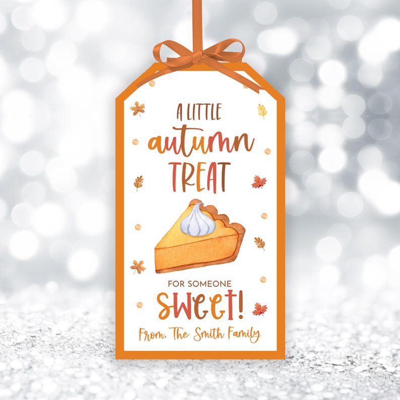 Editable Thanksgiving Gift Tag, Autumn Treat Party Favor, Thankful for ...