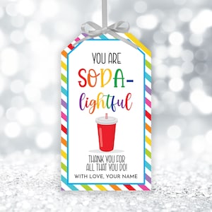 Editable Soda Favor Tags, Appreciation Week Gift Tag Template, Employee ...