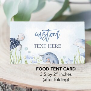 Under the Sea Food Labels Template, Ocean Animals Party Place Card ...