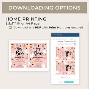 Hey Boo Birthday Invitation, EDITABLE Spooky Halloween Party Template ...