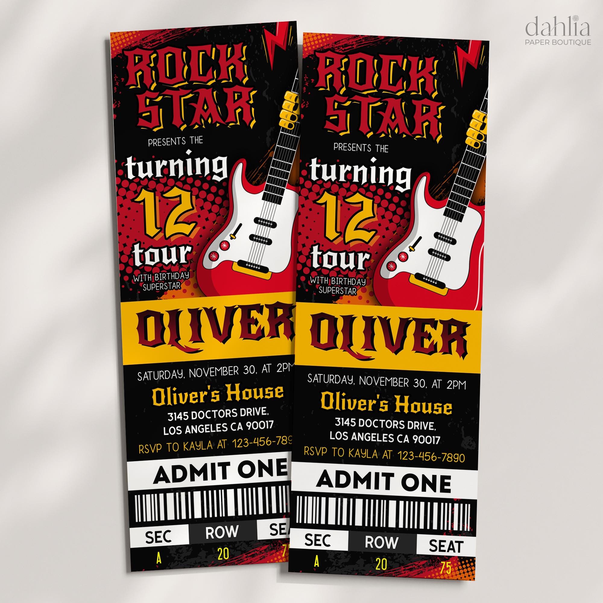Invitaciones Con Temática De Estrella De Rock