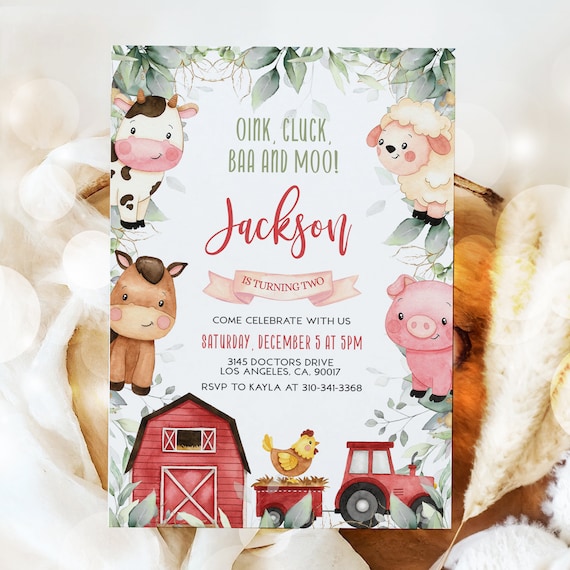 Farm Boy Birthday Invitation