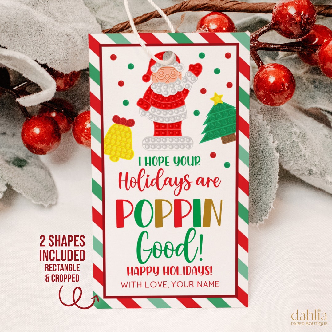 Holiday Pop It Gift Tag Christmas Fidget Toy Tag Template - Etsy Australia