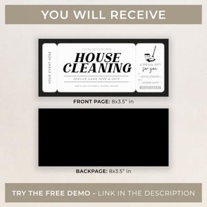 House Cleaning Gift Voucher, Editable Cleaning Voucher Printable ...