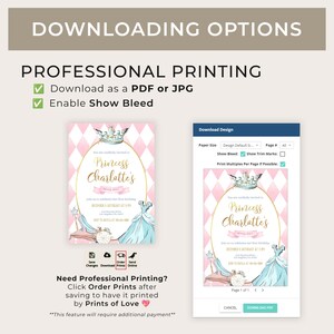 Cinderella Birthday Invitation, EDITABLE Princess Party Invite Template ...