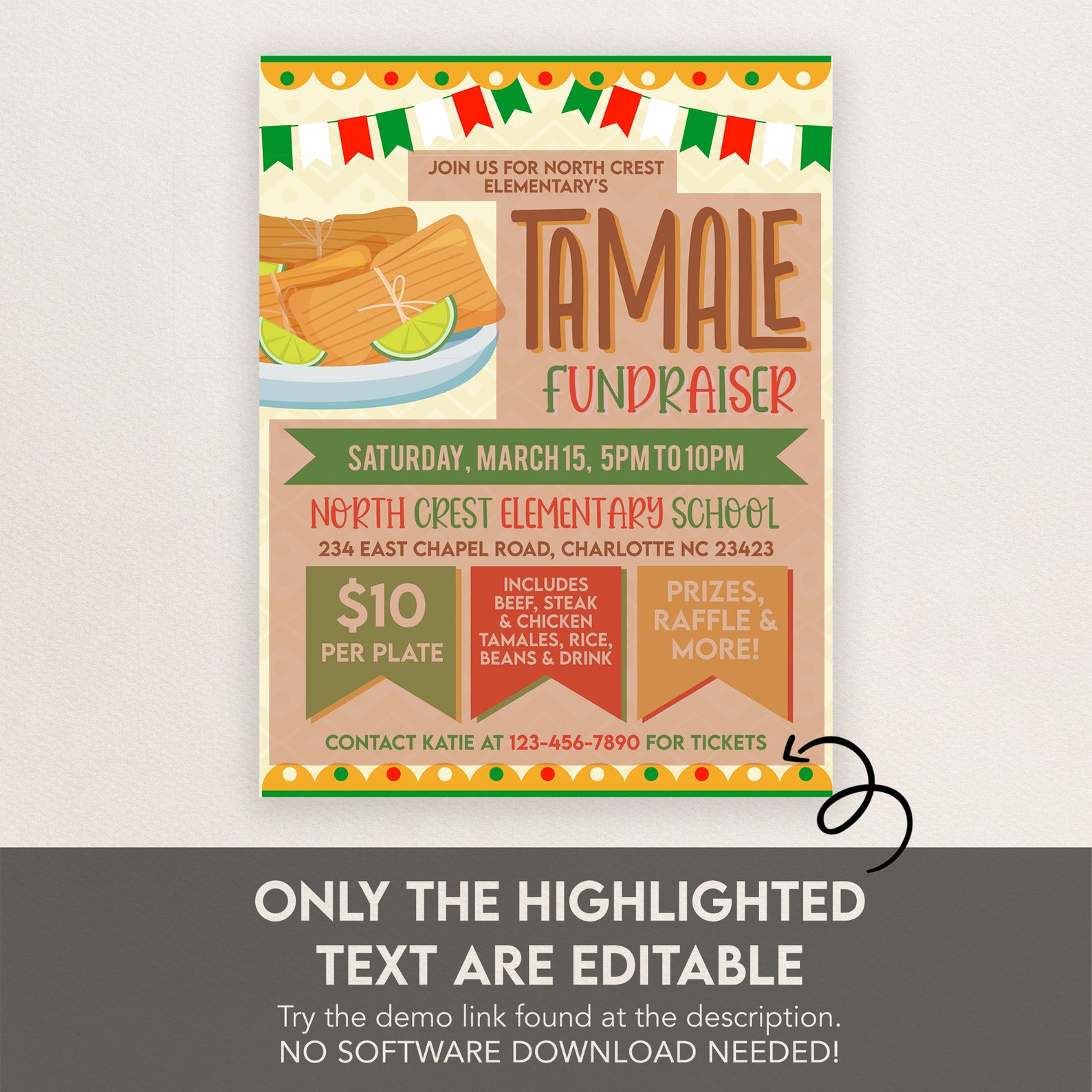 Editable Tamale Fundraiser Flyer, Tamale Sale Poster Template, School ...